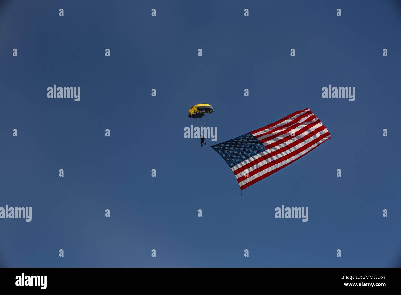 The U.S. Navy Parachute Team, nicknamed the Leap Frogs, conducts an ...