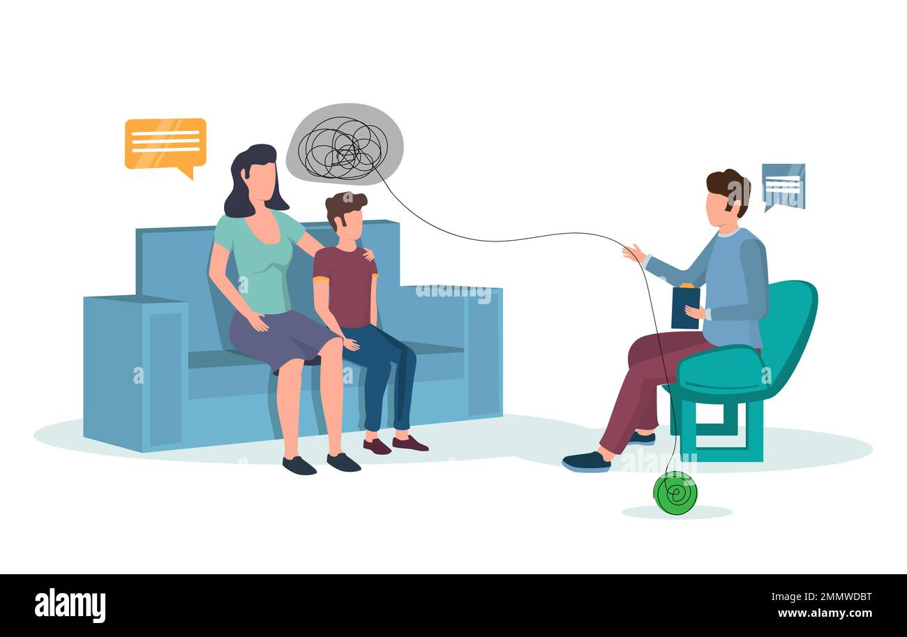 Therapist office psychology couch Cut Out Stock Images & Pictures - Alamy