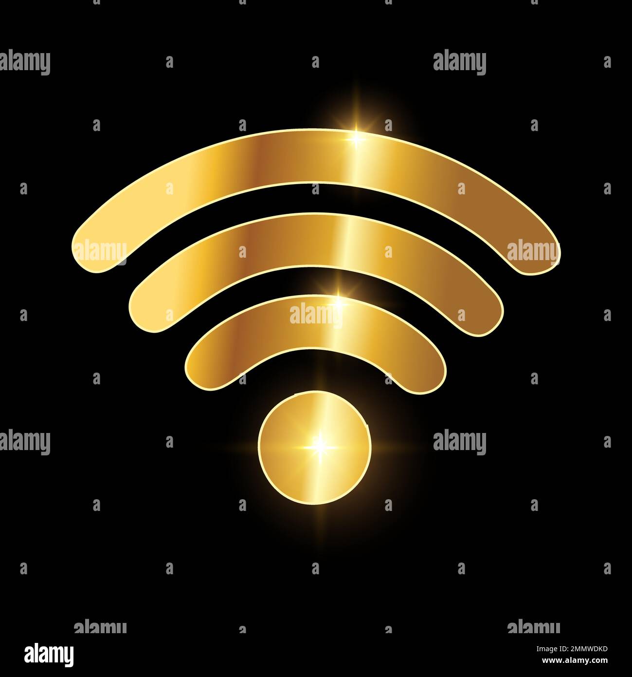A vector illustration of Golden Internet Network Vector Icon in black ...