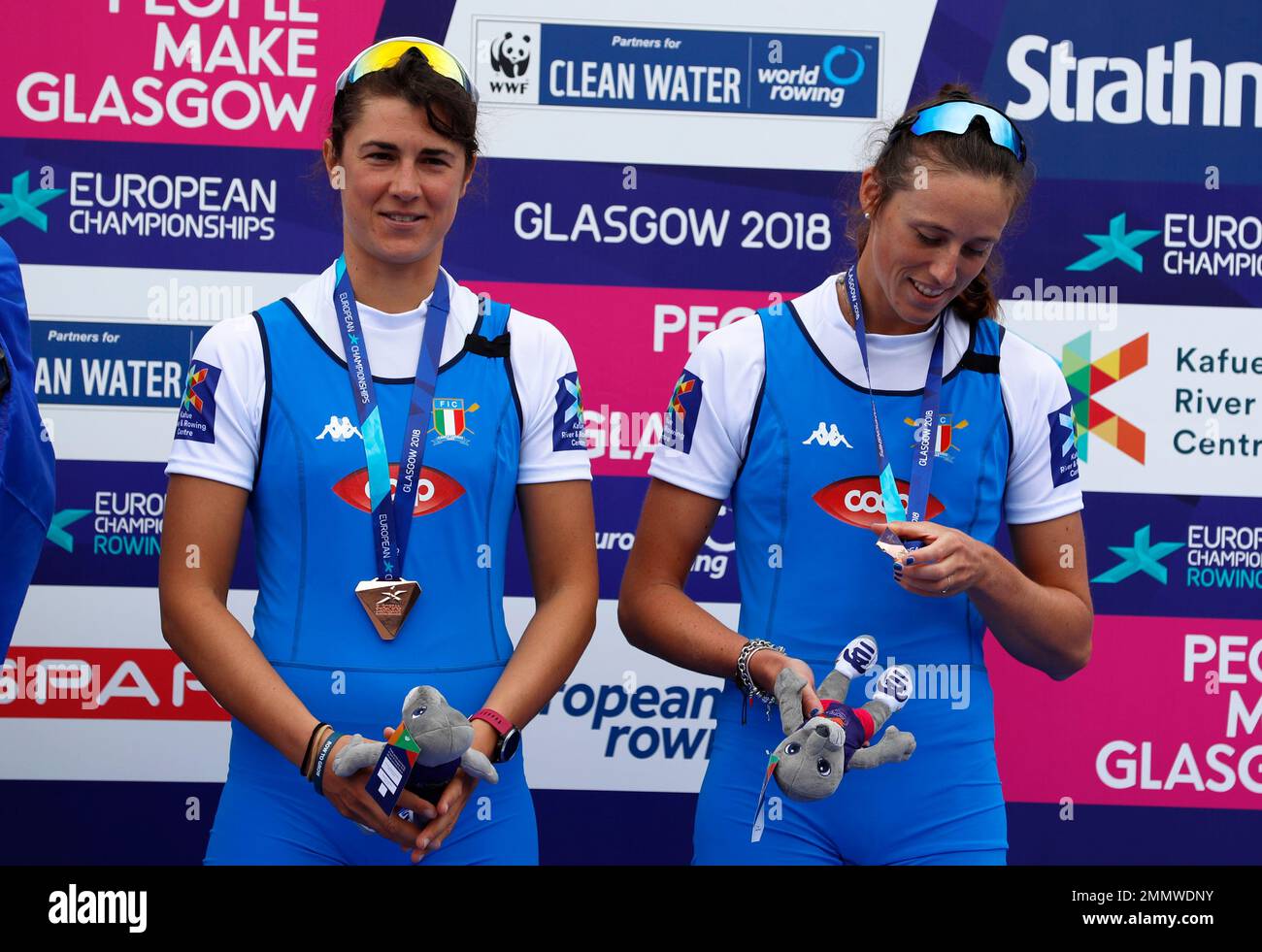 Alessandra Patelli and Sara Bertolasi of Italy pose with their bronze ...