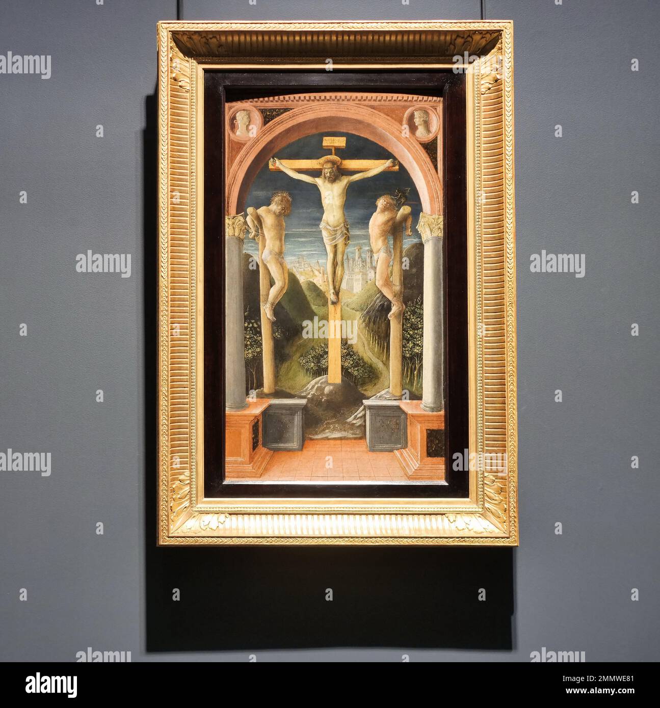 Three crucifixes by Vincenzo Foppa exhibited at Accademia Carrara Italy ...