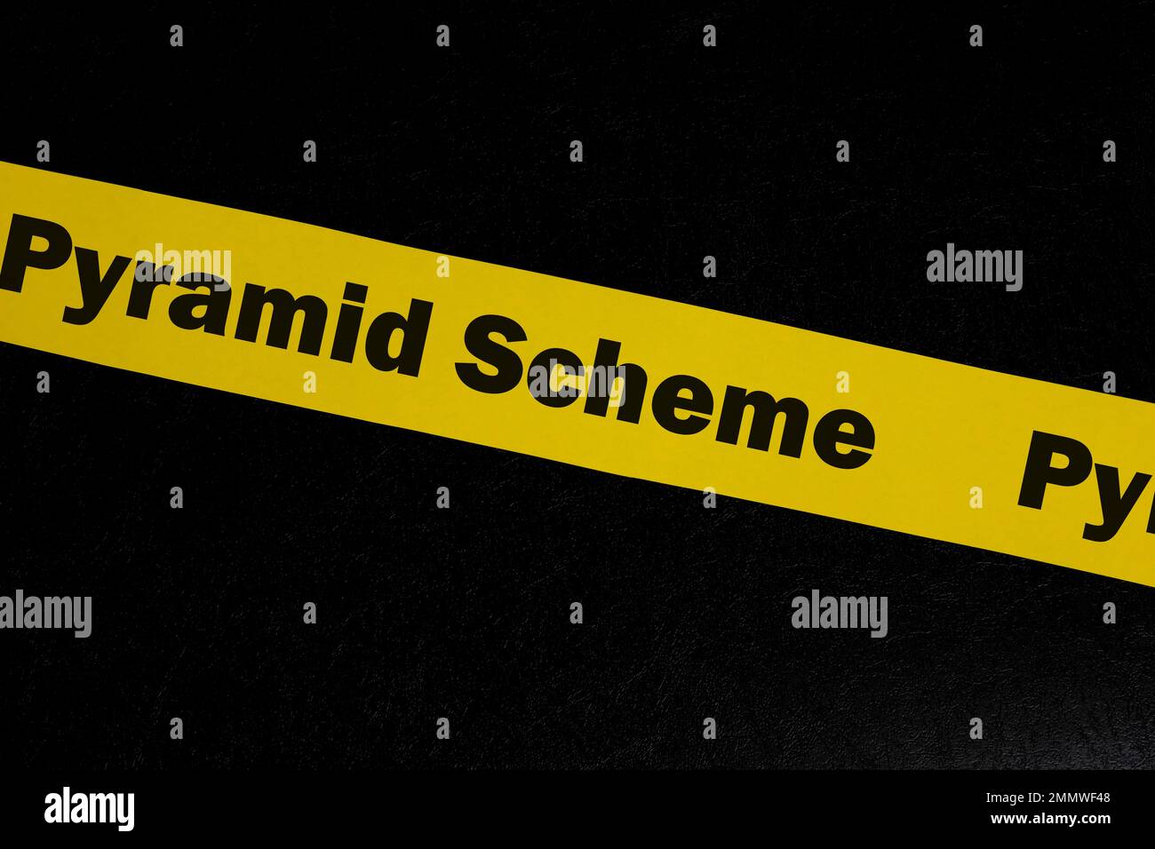 Pyramid scheme alert, caution and warning concept. Yellow barricade ... Pyramid scheme alert, caution and warning concept. Yellow barricade ...