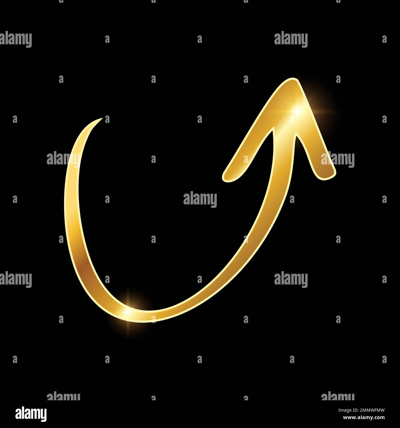 An Isolated vector Illustration of Golden Luxury Arrow Vector Icon in ...