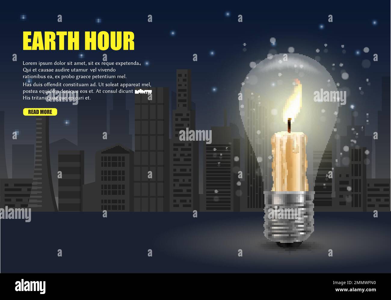 Earth hour worldwide movement vector web banner template Stock Vector ...