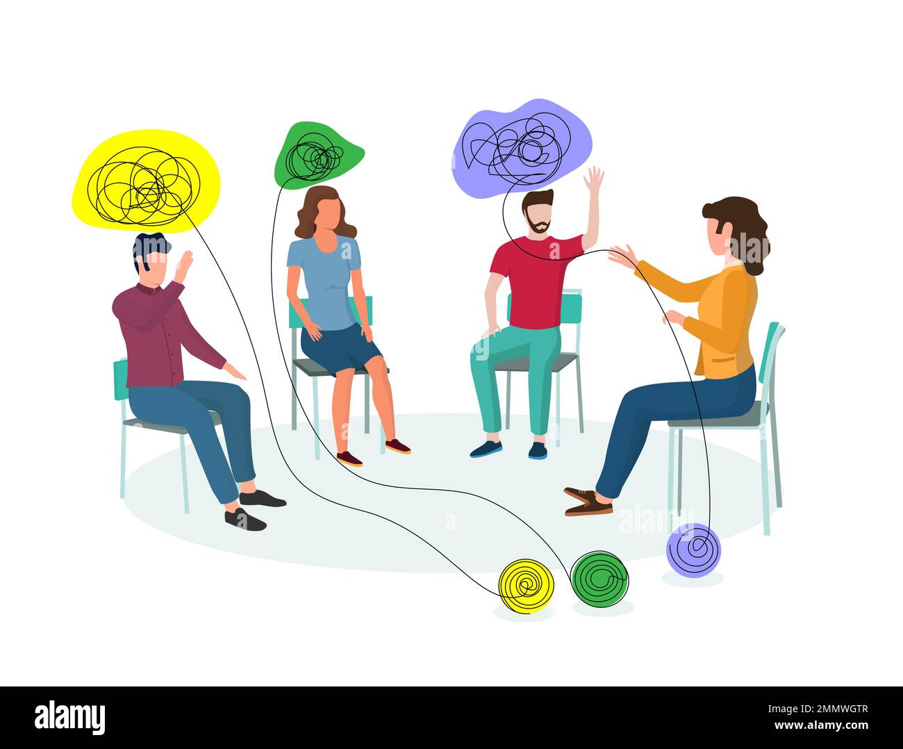 Group psychotherapy vector concept for web banner, website page Stock ...