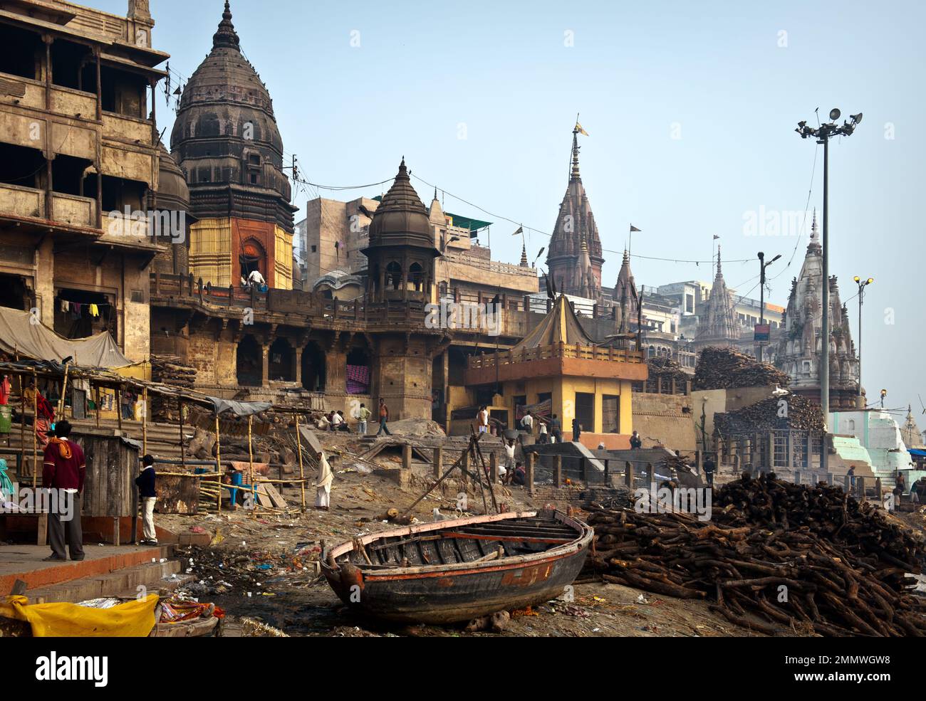 Manikarnika ghat, the most important incineration ghat of Varanasi ...