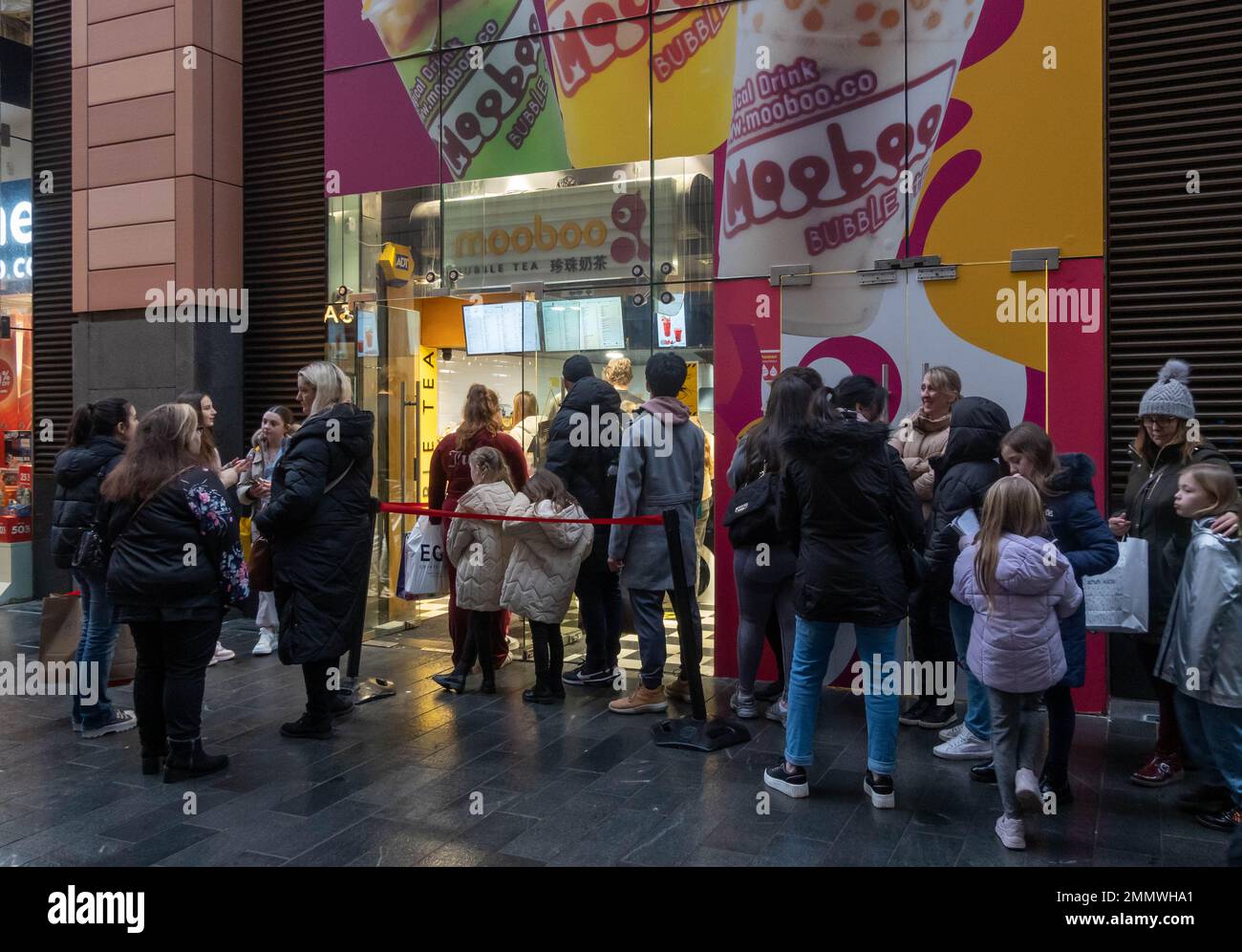 Mooboo bubbled tea takeaway in Liverpool One Stock Photo - Alamy