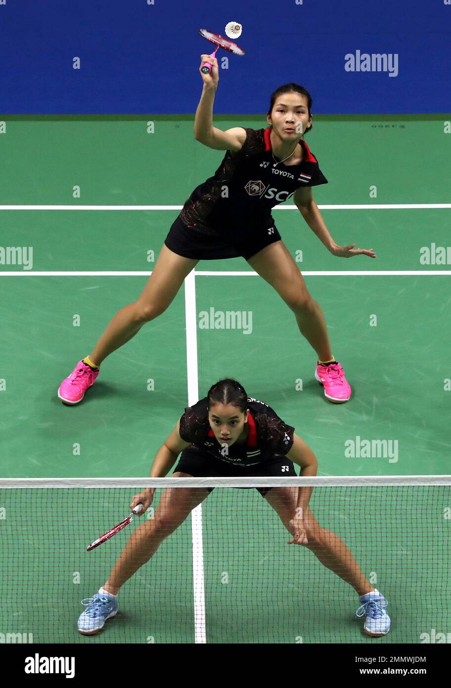 Jongkolphan Kititharakul of Thailand, top, and her partner Rawinda ...