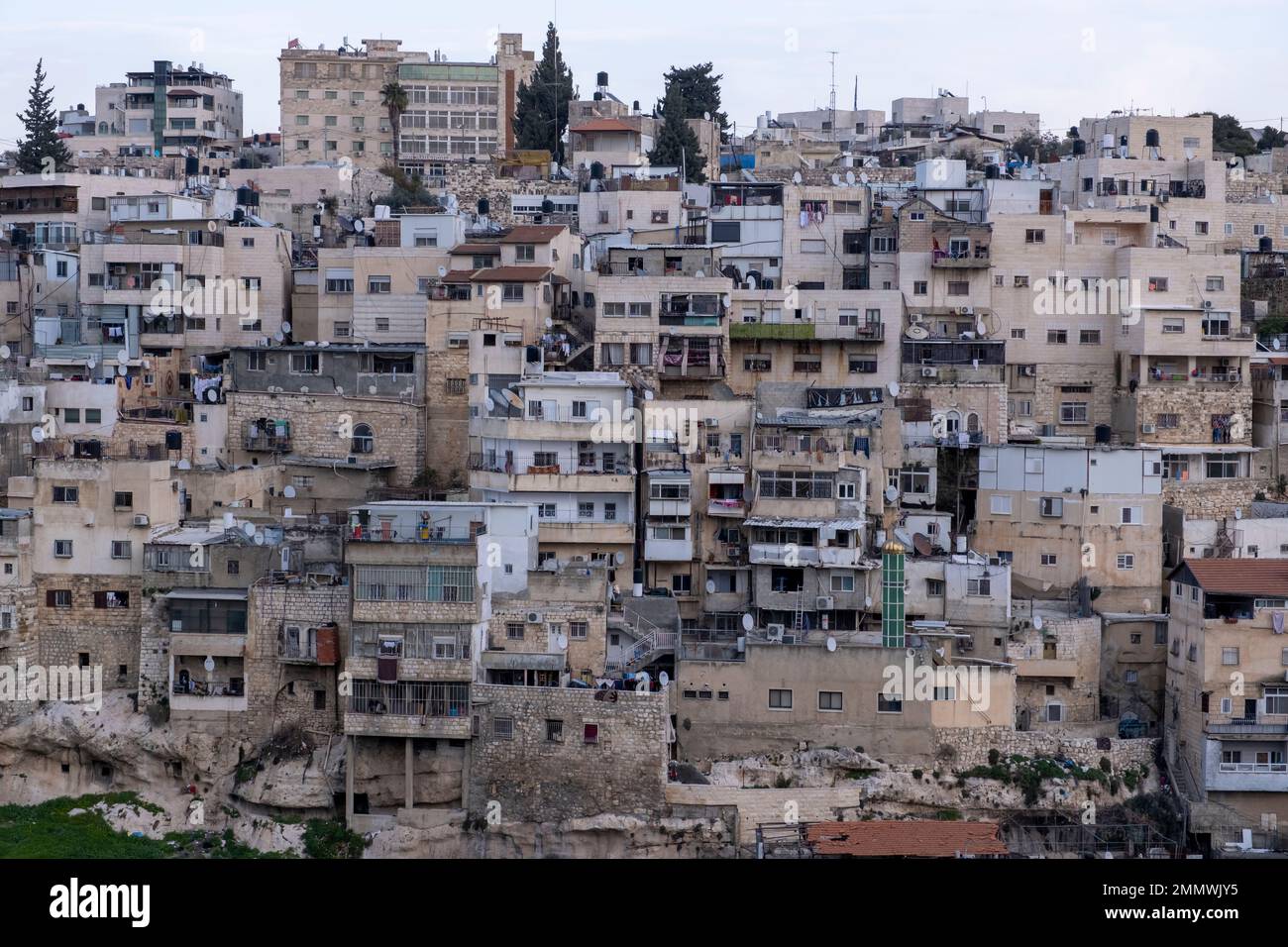 View of Silwan a predominantly Palestinian neighborhood on the ...