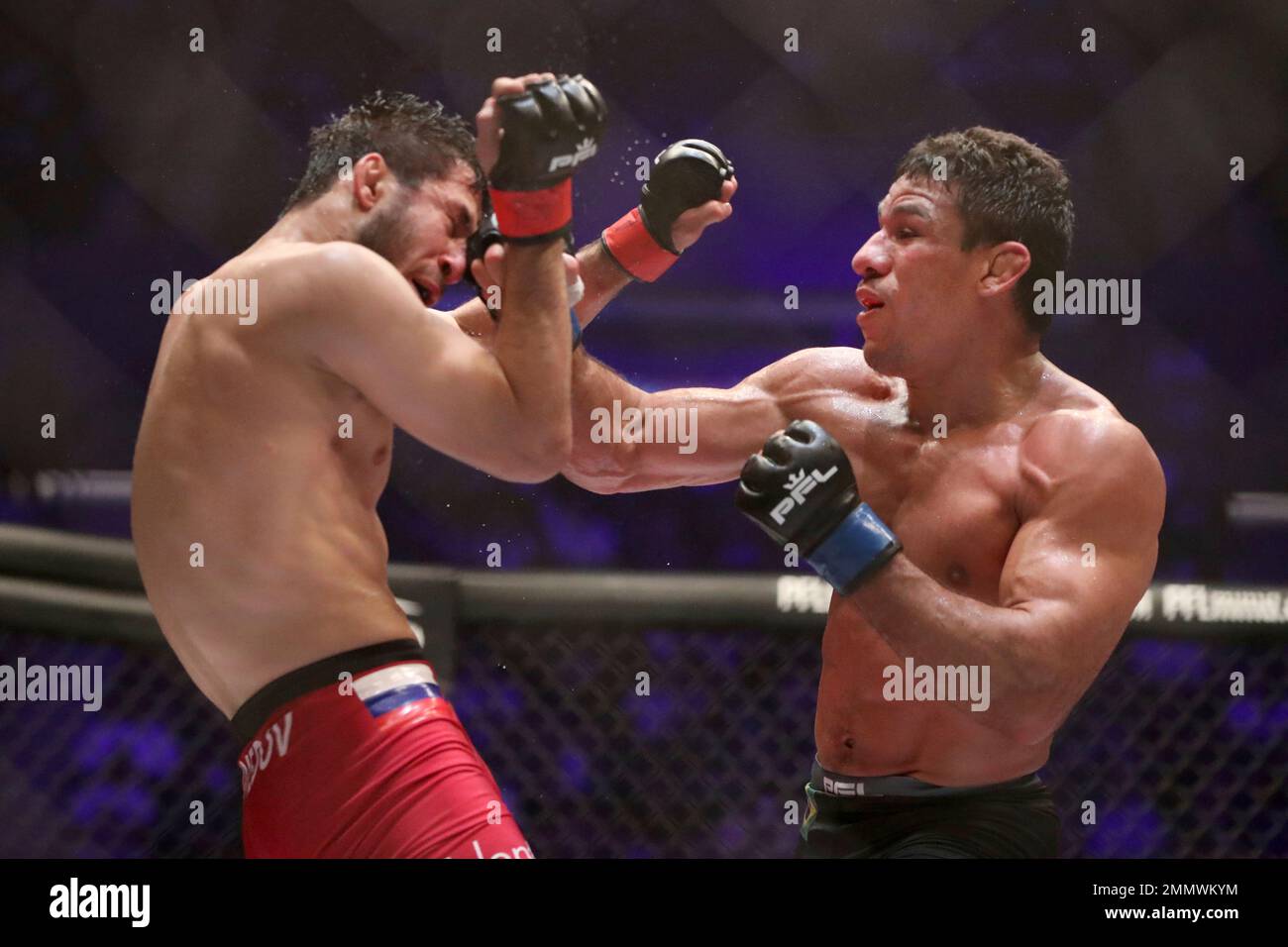 Rashid Magomedov, left, in action against Luiz Firmino during their ...