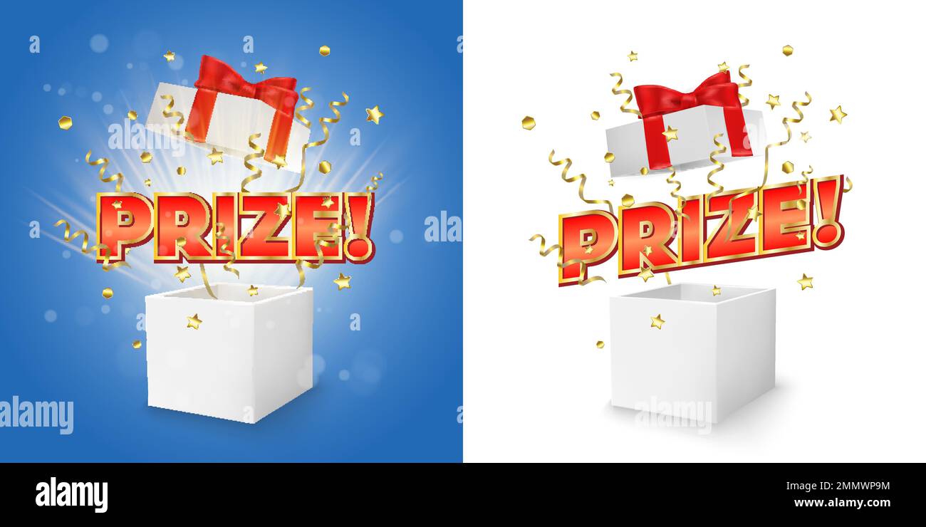 Prize gift box vector concept for banner, poster Stock Vector Image ...
