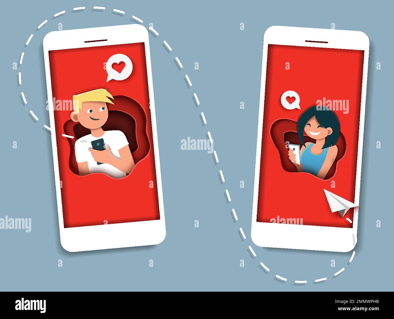 Romantic love messages vector concept for web banner, website page ...