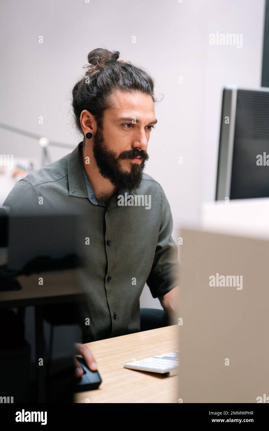 Concept of digital diagram,,programmer, software.Young finance analist ...