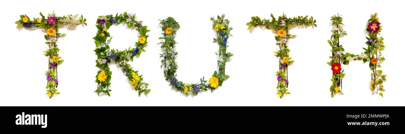 Blooming Flower Letters Building English Word Truth Stock Photo - Alamy