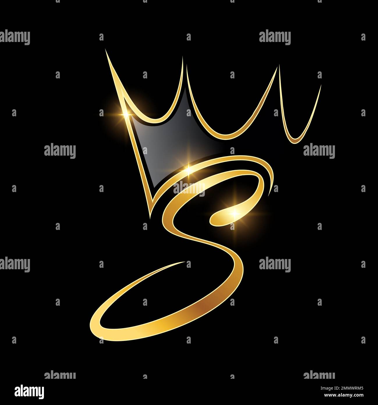 A vector Illustration in black background with gold shine effect of ...