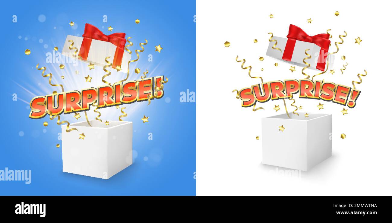 Surprise gift box vector concept for banner, poster Stock Vector Image ...