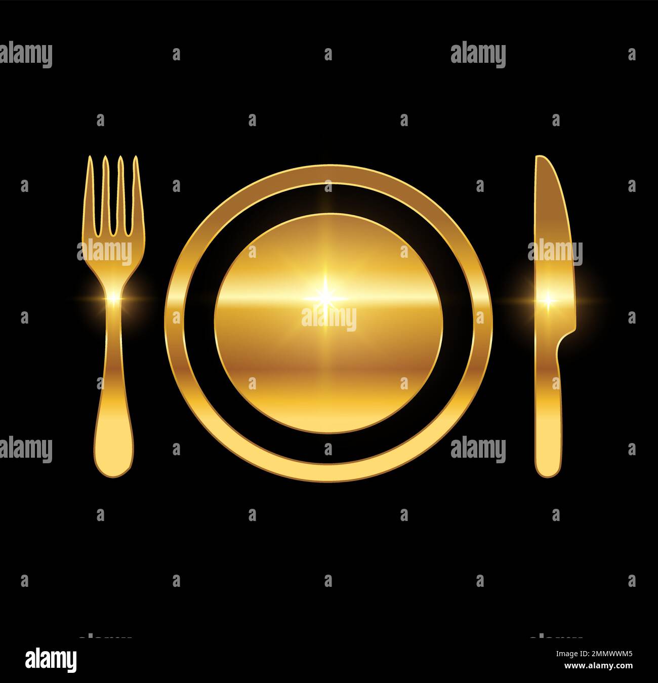 A vector Illustration in black background with gold shine effect of ...