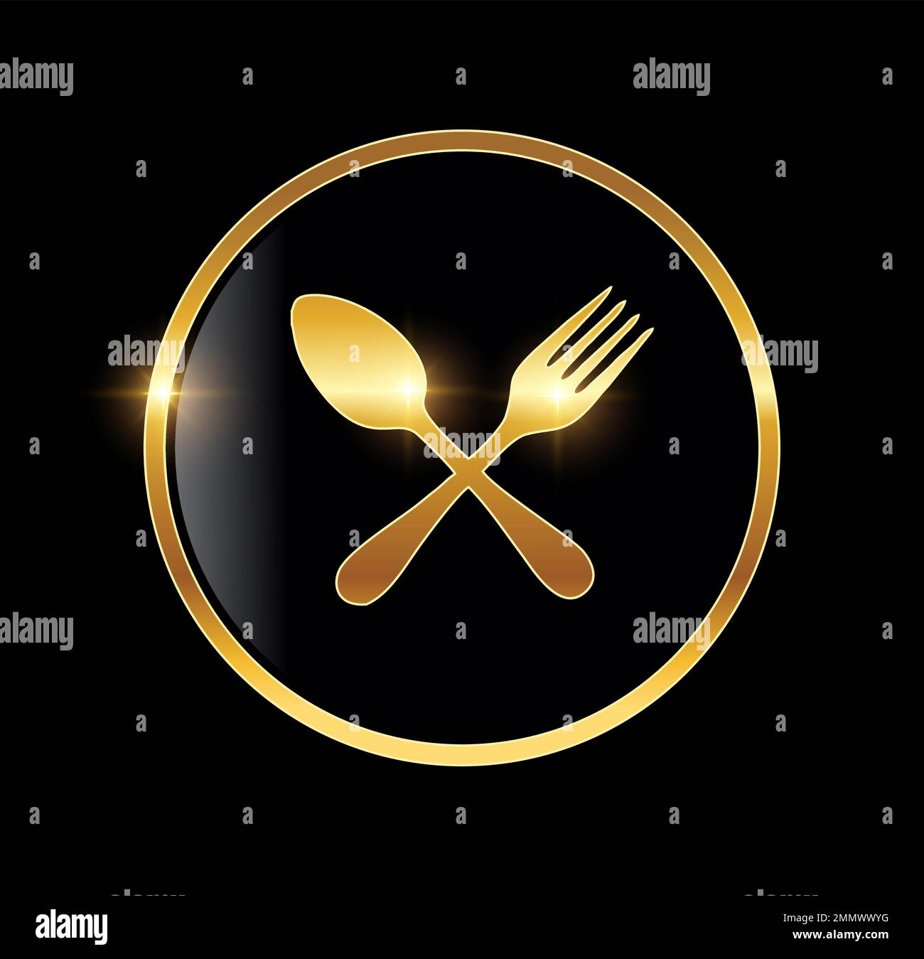 A vector Illustration in black background with gold shine effect of ...