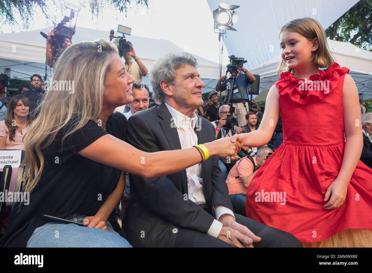 Cassidy Horn and Alan Horn congratulate Bronte Carmichael at the ...