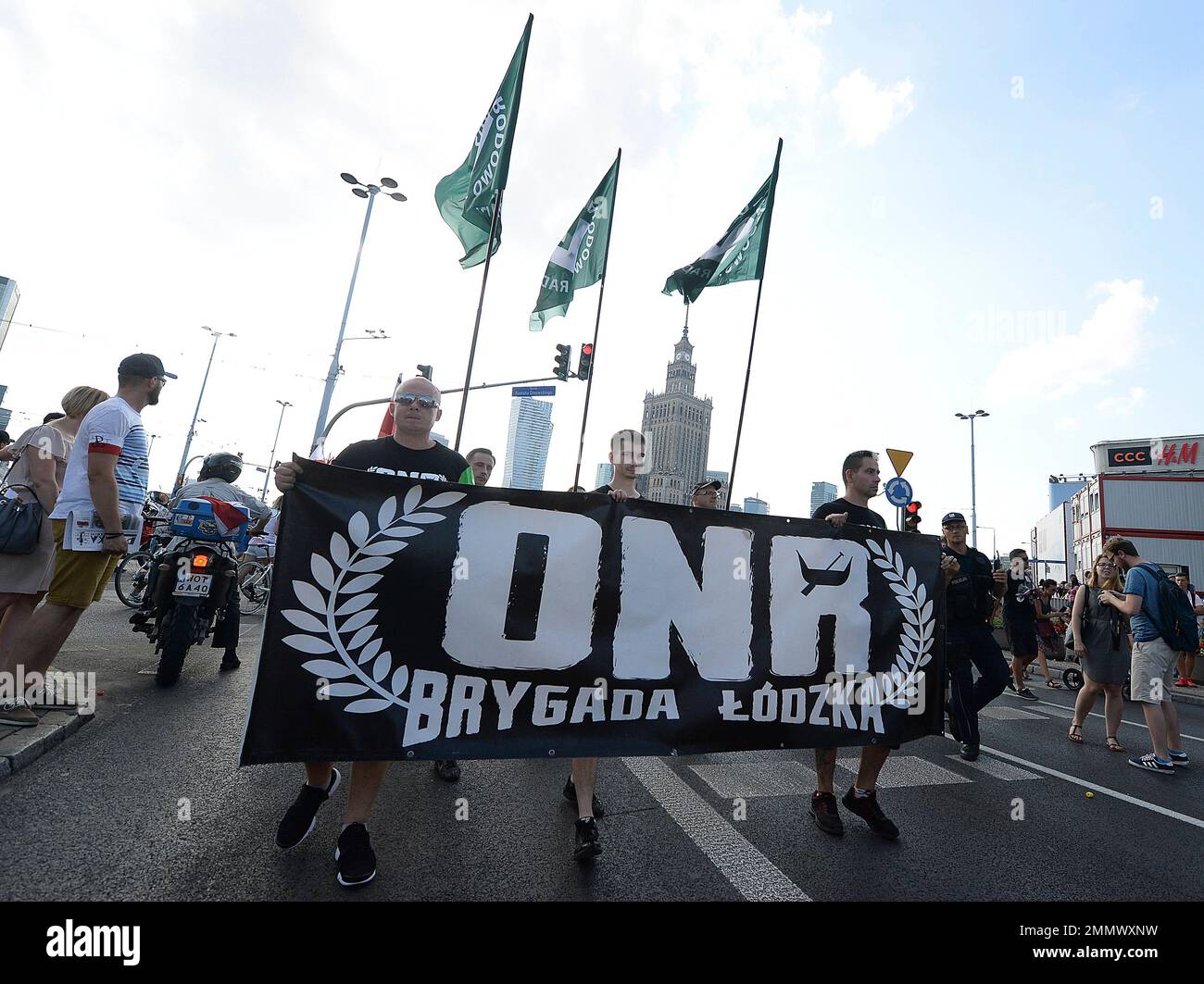 Supporters of the far-right National-Radical Camp, ONR, take part in ...