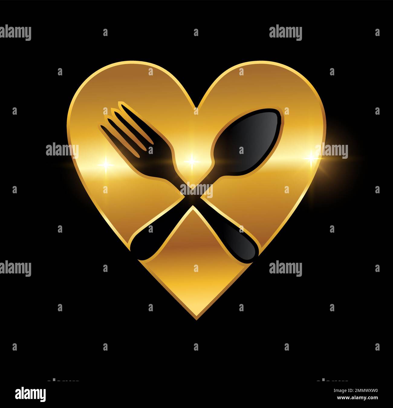 A vector Illustration in black background with gold shine effect of ...