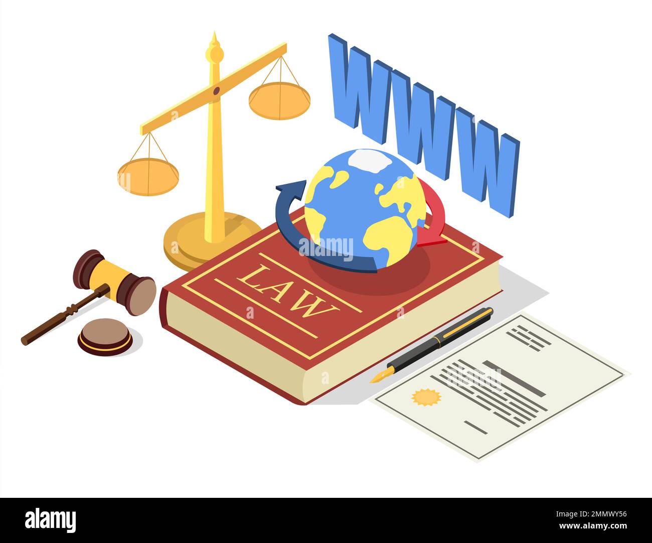 Web regulation law vector flat isometric illustration Stock Vector ...