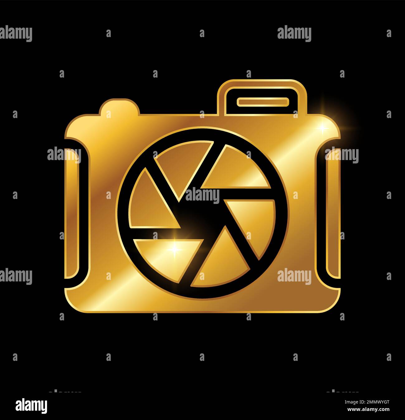 A vector Illustration in black background with gold shine effect of ...