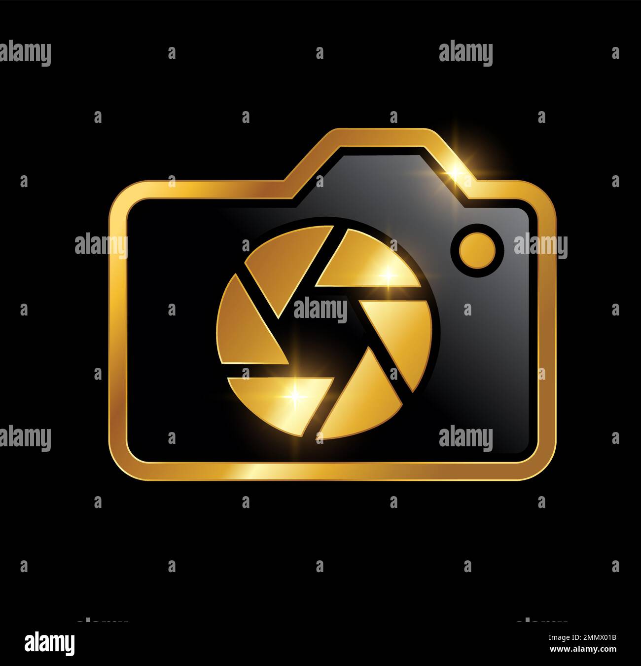 A vector Illustration in black background with gold shine effect of ...