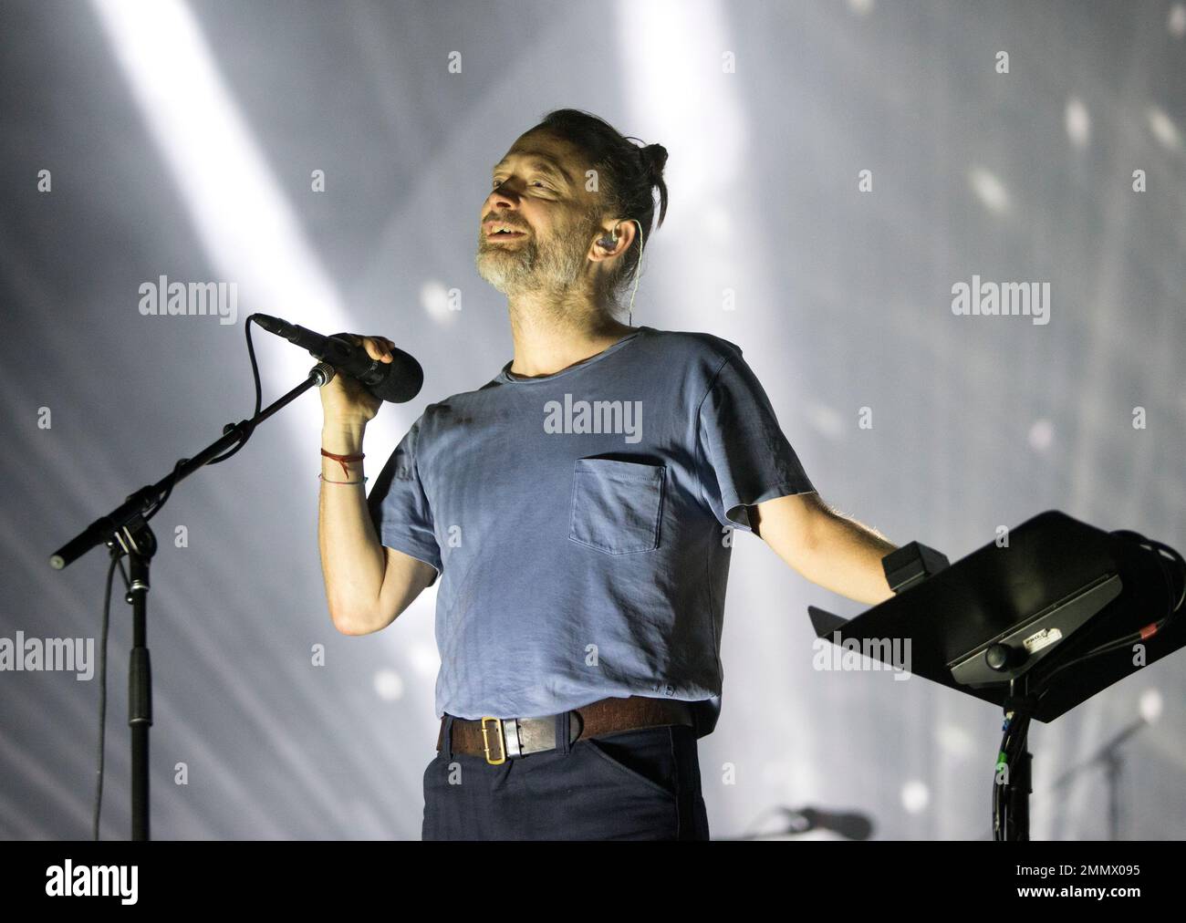 Thom Yorke of the band Radiohead performs in concert during their "A ...