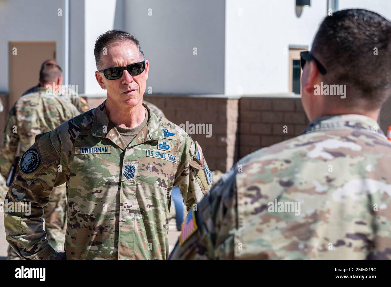 Chief Master Sergeant of the Space Force Roger A. Towberman speaks with ...