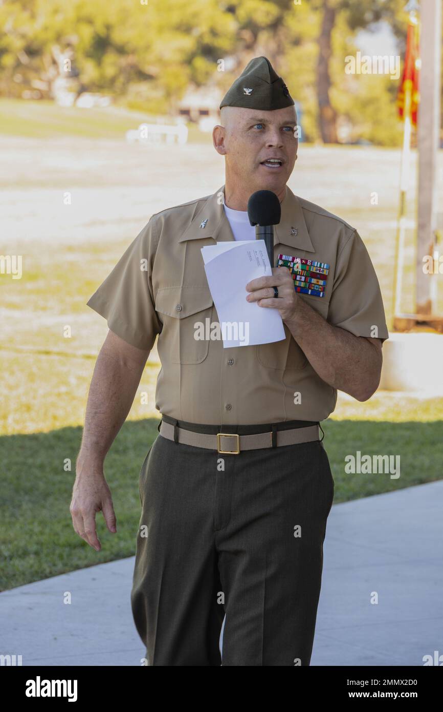 U.S. Marine Corps Col. Tracy Perry, the commanding officer of ...