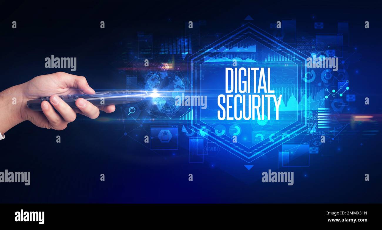 hand holding wireless peripheral, cyber security concept Stock Photo ...