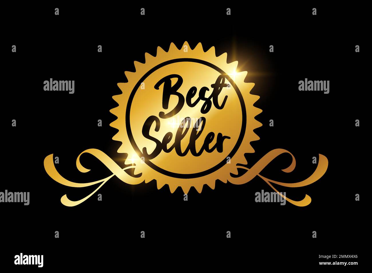 A vector Illustration in black background with gold shine effect of ...