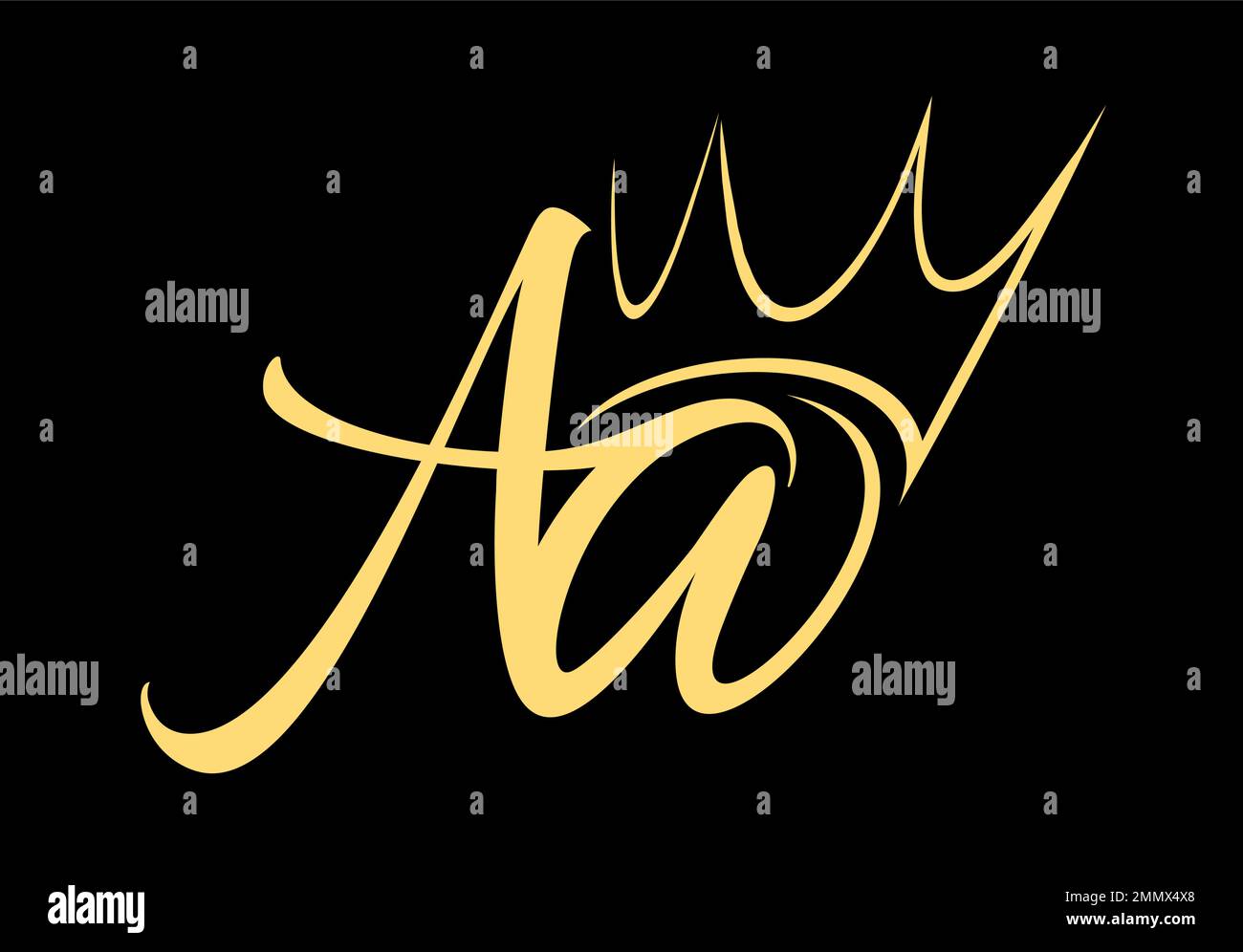 A vector Illustration in black background of Crown Monogram Logo ...