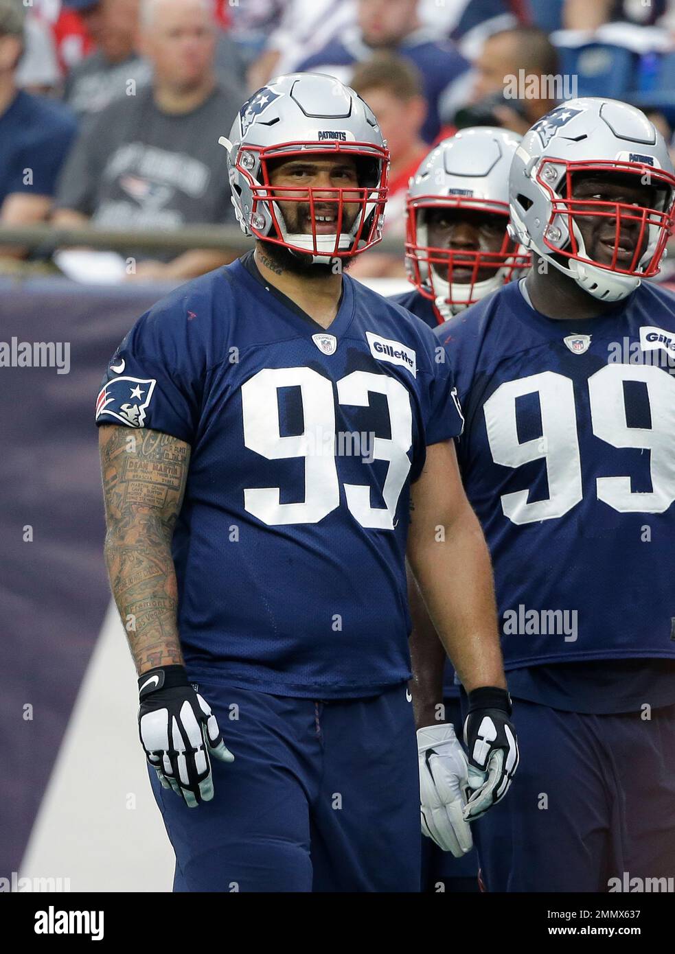 New England Patriots defensive tackles Lawrence Guy (93) and Vincent ...
