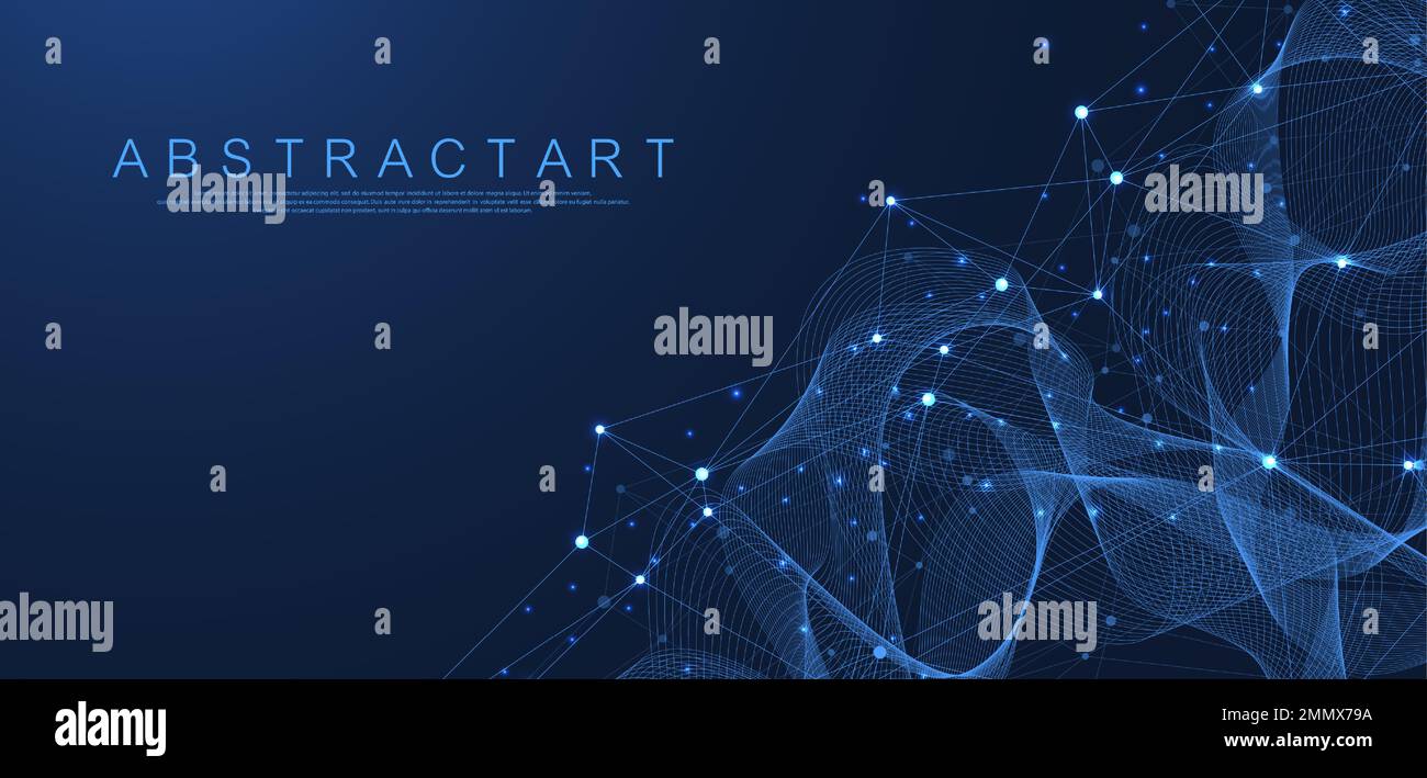 Global network connection concept. Big data visualization. Social ...