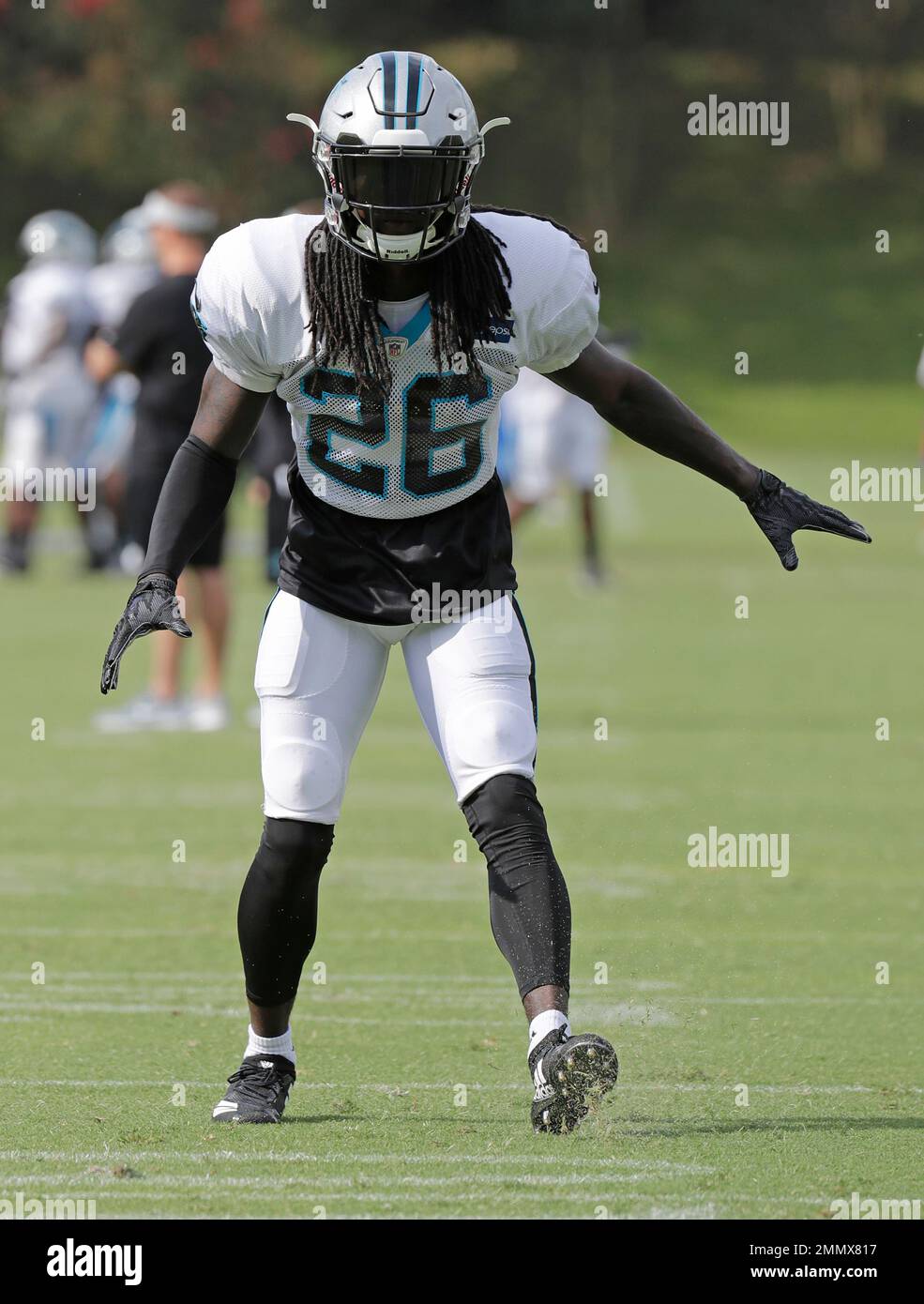 Carolina Panthers' Donte Jackson (26) runs a drill during an NFL ...
