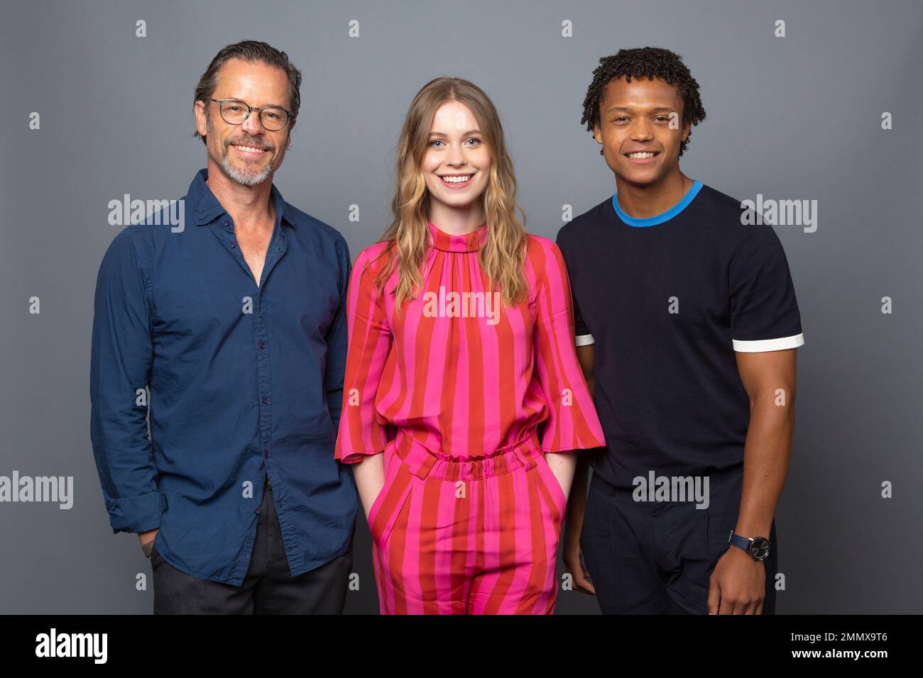 Guy Pearce, from left, Sorcha Groundsell and Percelle Ascott, cast ...