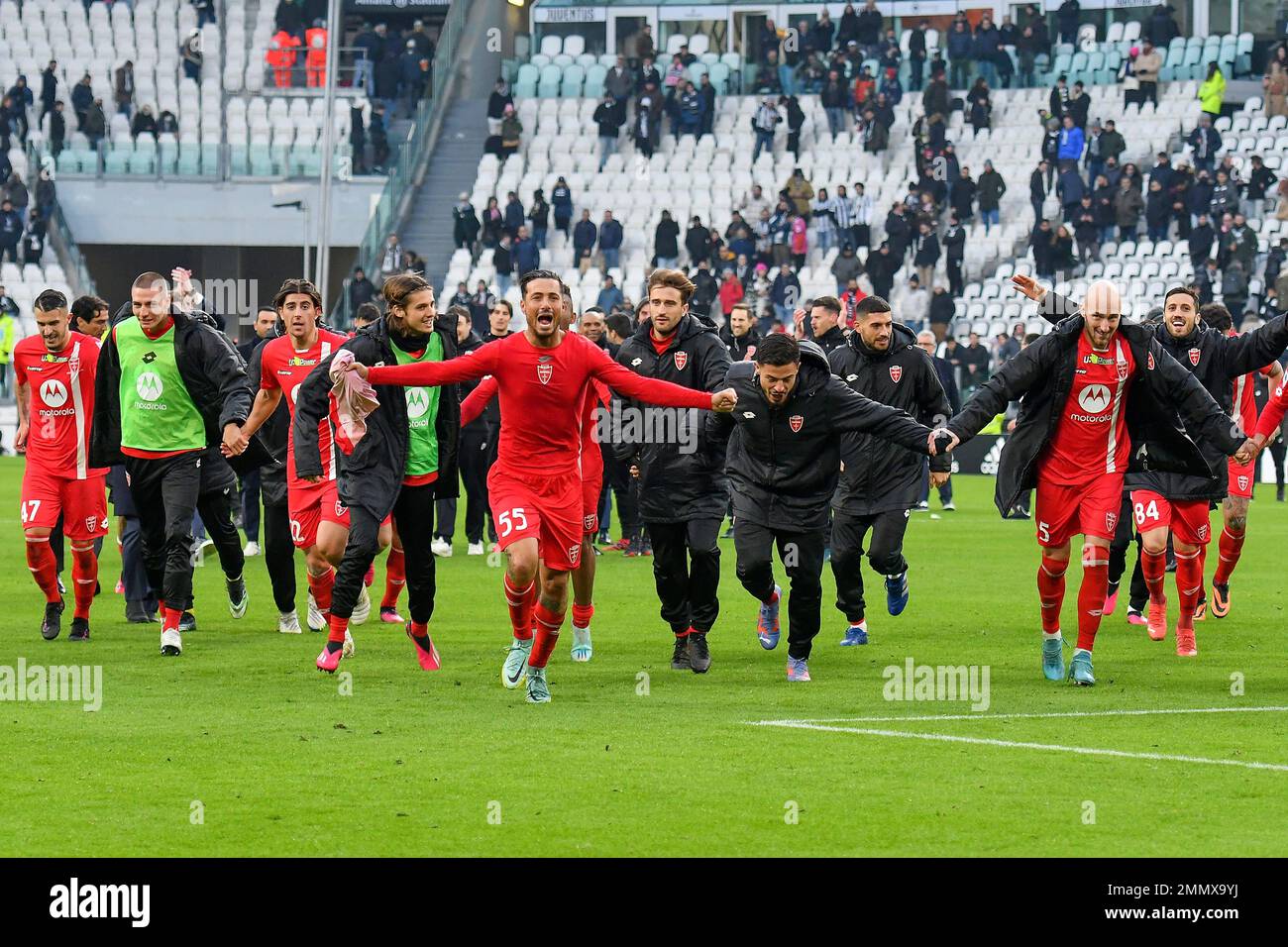 Armando Izzo and Monza players celebrate in front of their fans at the ...