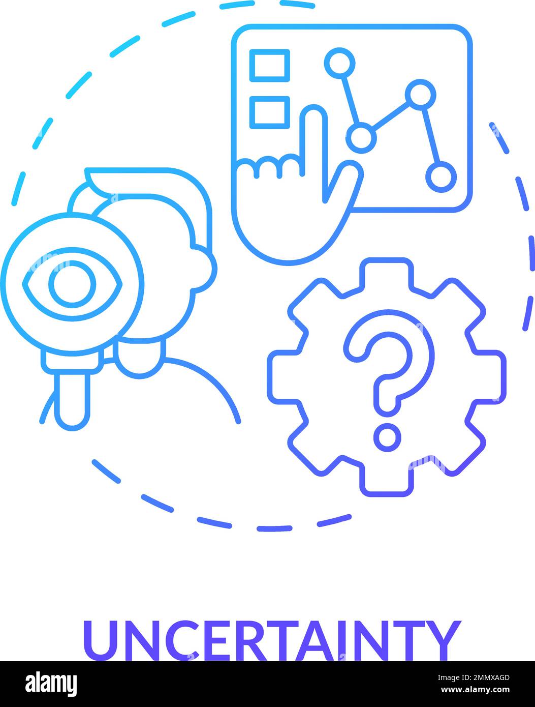 Uncertainty blue gradient concept icon Stock Vector Image & Art - Alamy