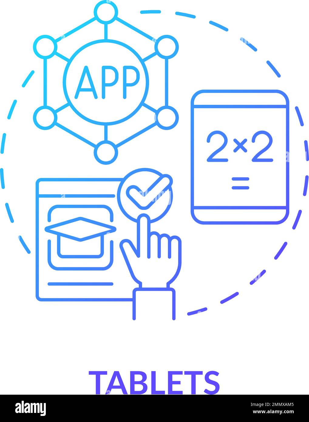 Tablets blue gradient concept icon Stock Vector Image & Art - Alamy