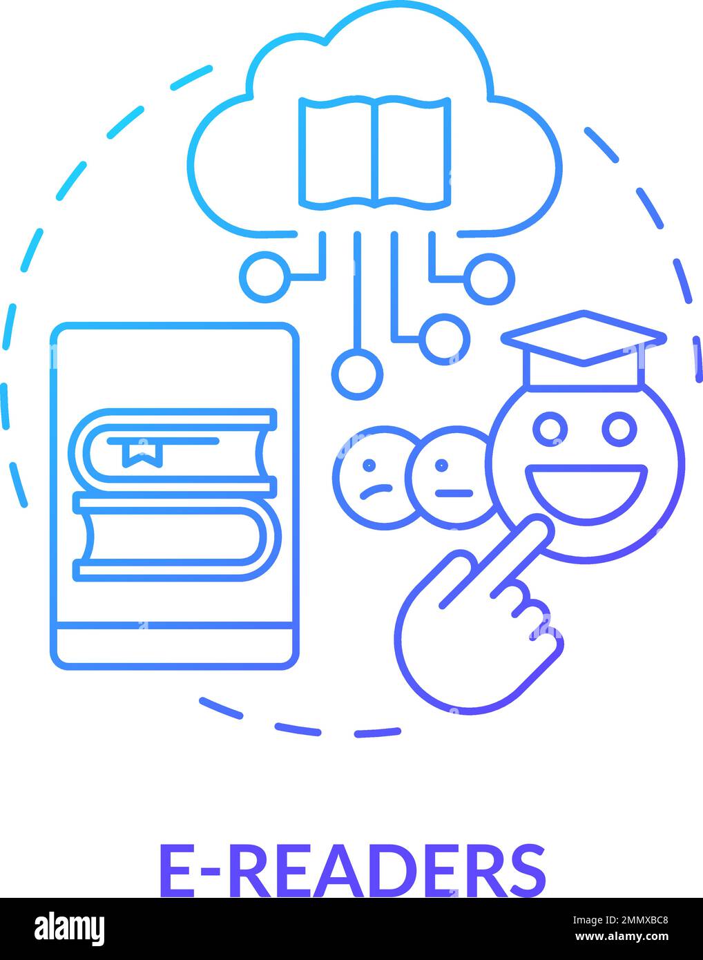 E readers blue gradient concept icon Stock Vector Image & Art - Alamy