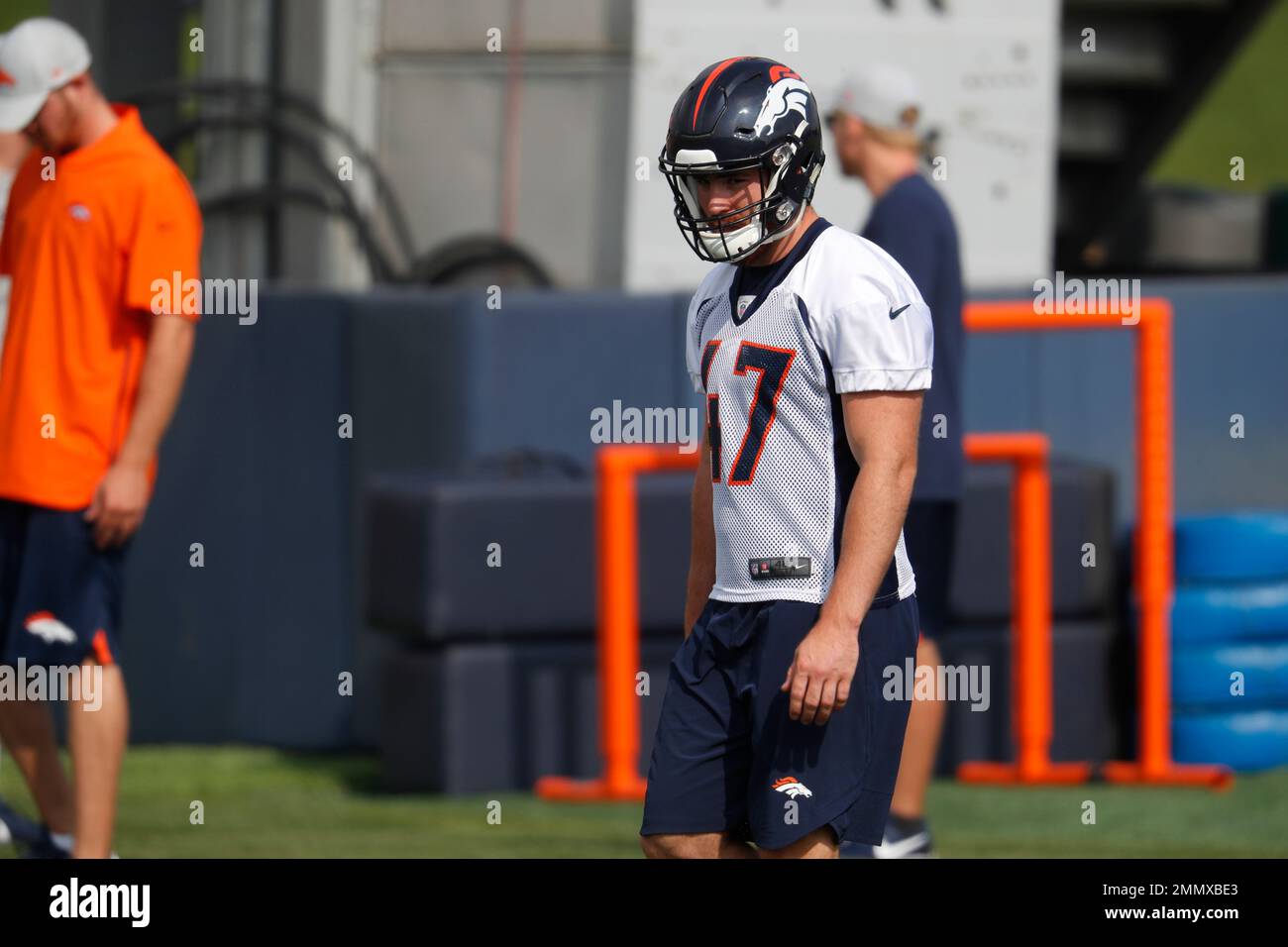 Denver Broncos linebacker Josey Jewell (47) takes part in drills during ...