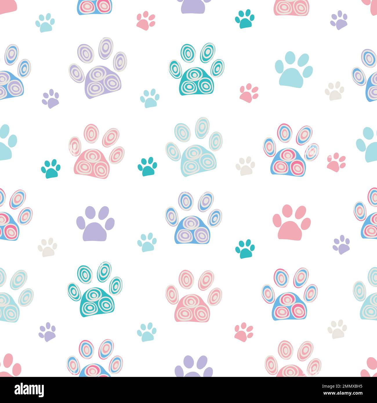 Paw prints seamless fabric pattern Stock Vector Image & Art - Alamy