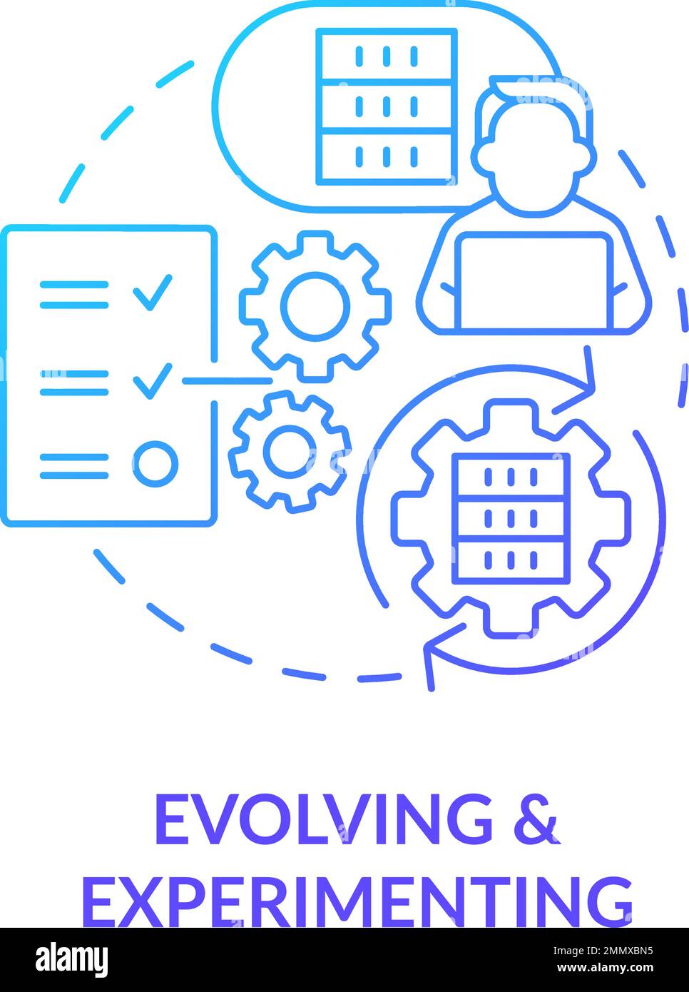 Evolving and experimenting blue gradient concept icon Stock Vector ...