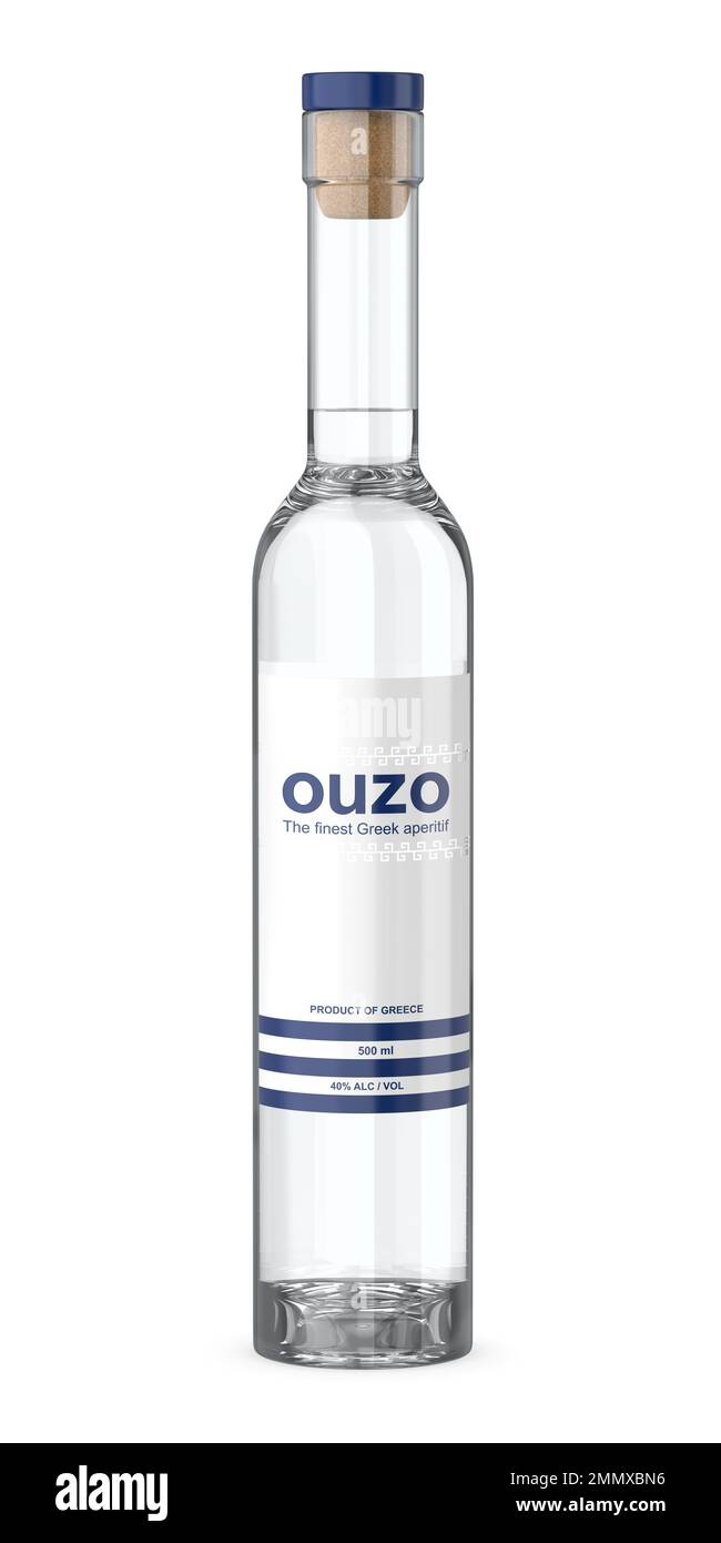A bottle of ouzo, anise flavored aperitif produced in Greece Stock Photo - Alamy