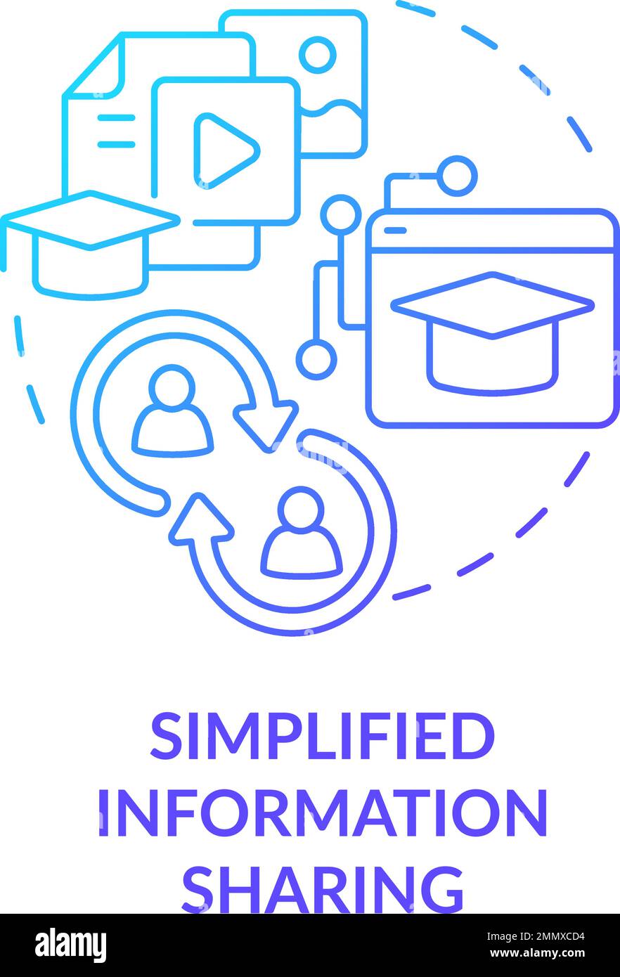 Simplified information sharing blue gradient concept icon Stock Vector ... Simplified information sharing blue gradient concept icon Stock Vector ...