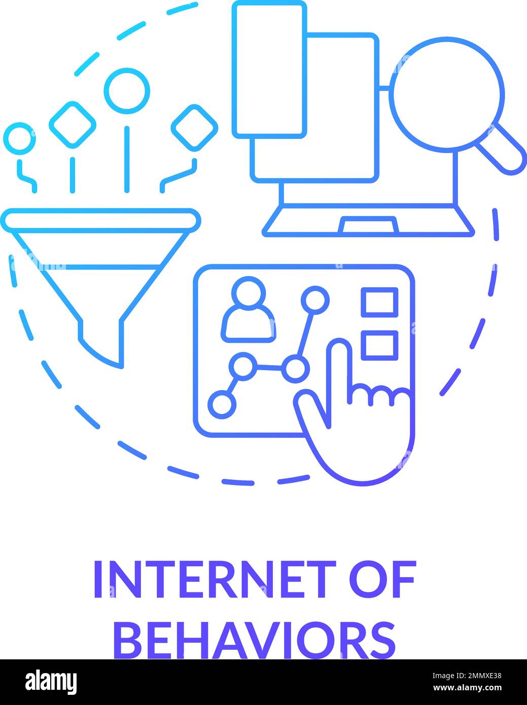 Internet of behaviors blue gradient concept icon Stock Vector Image ...
