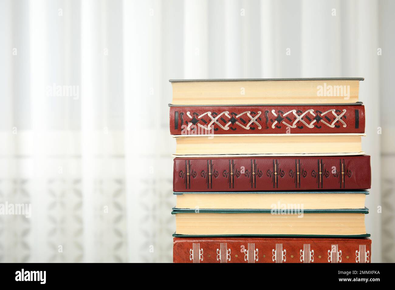 Collection of different books indoors. Space for text Stock Photo - Alamy