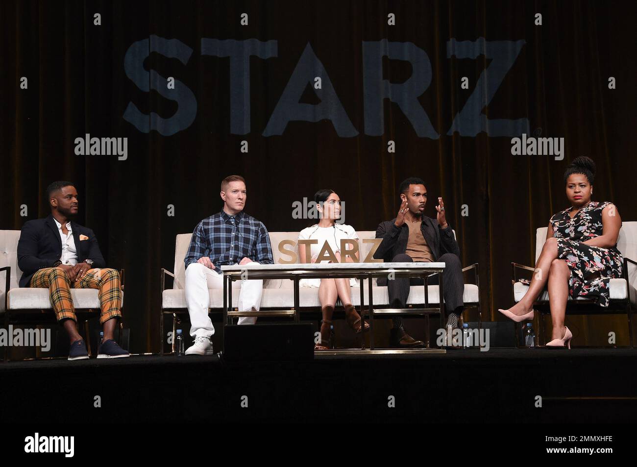 Larenz Tate, from left, Joseph Sikora, Lela Loren, Omari Hardwick and ...